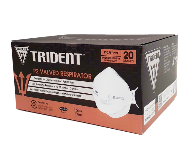 Trident® P2 Valved Respirator | Level 3 (1Box/20masks)